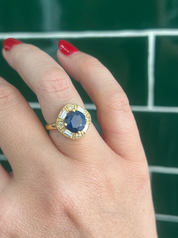 Inverell Sapphire and Diamond Ring in 18ct Yellow Gold - Warners Fine ...